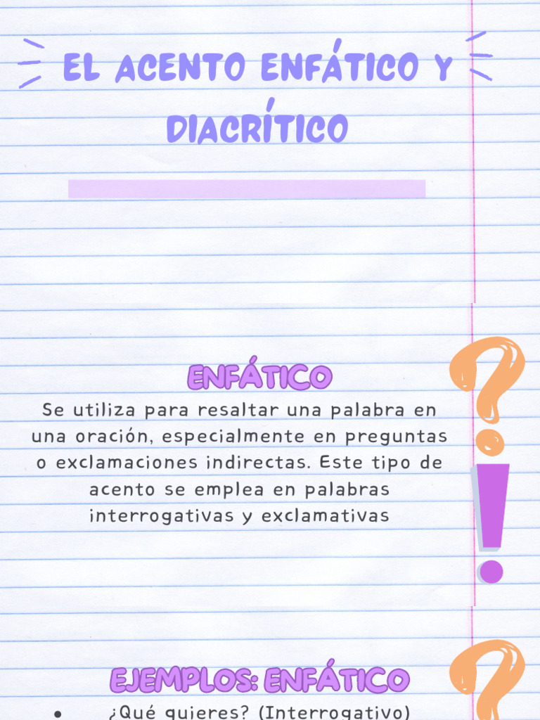 Acento Enfático y Diacrítico | PDF