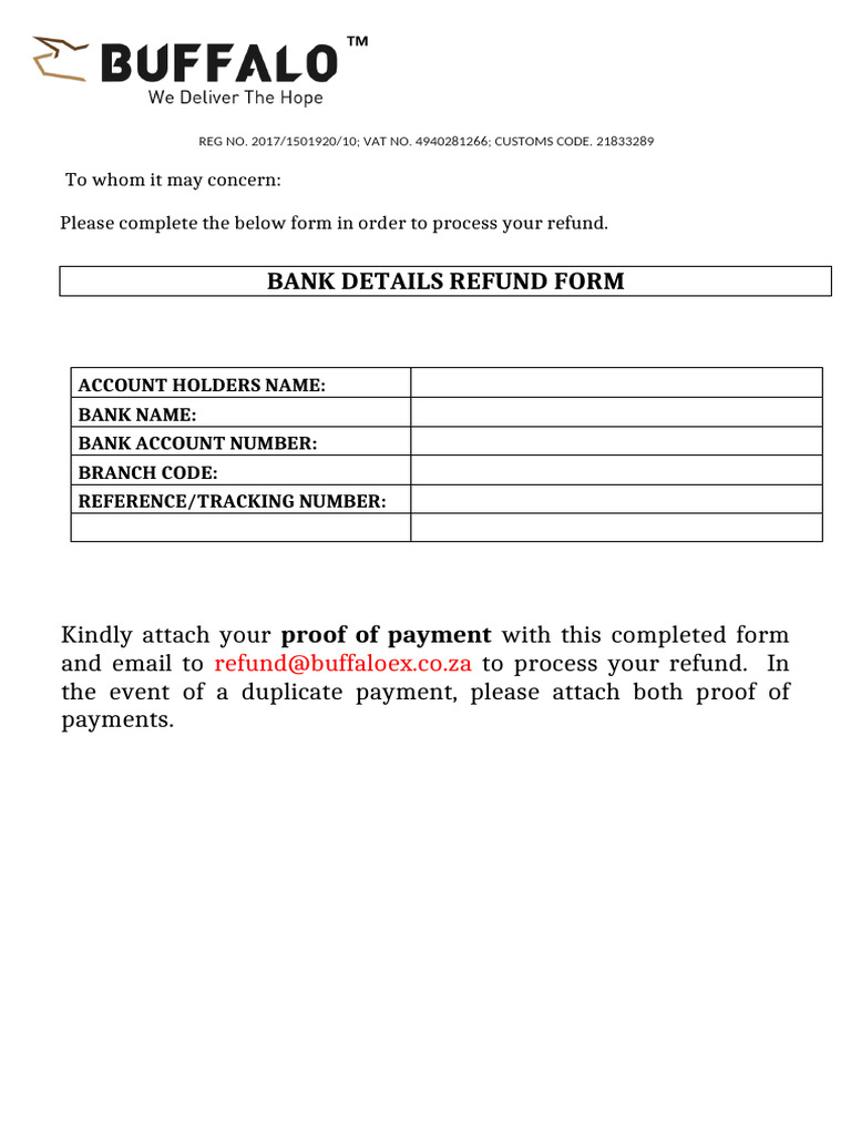 Refund Form | PDF