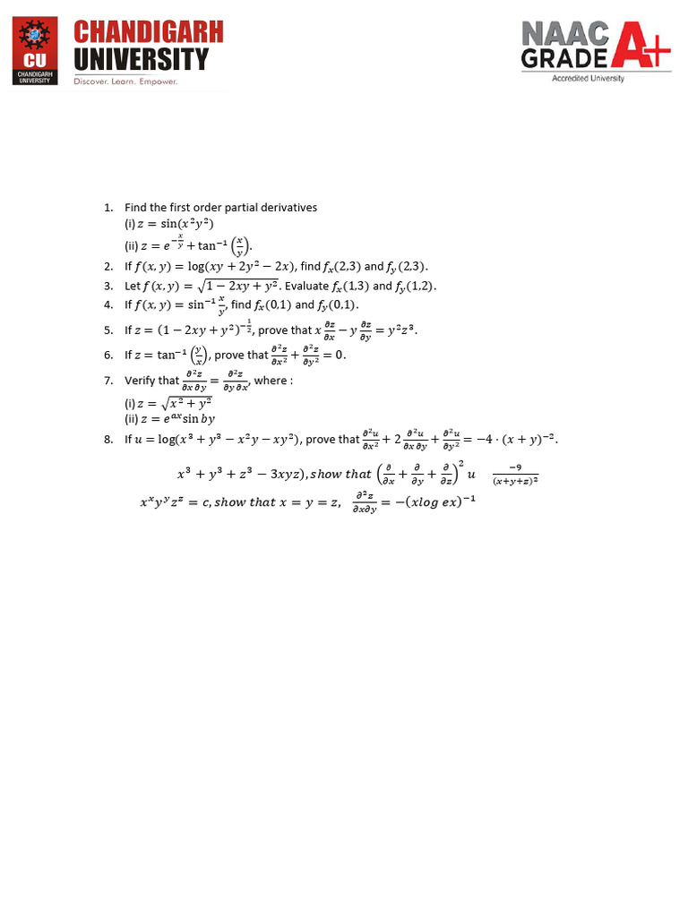 Tutorial Sheet 1 Unit-1 | PDF
