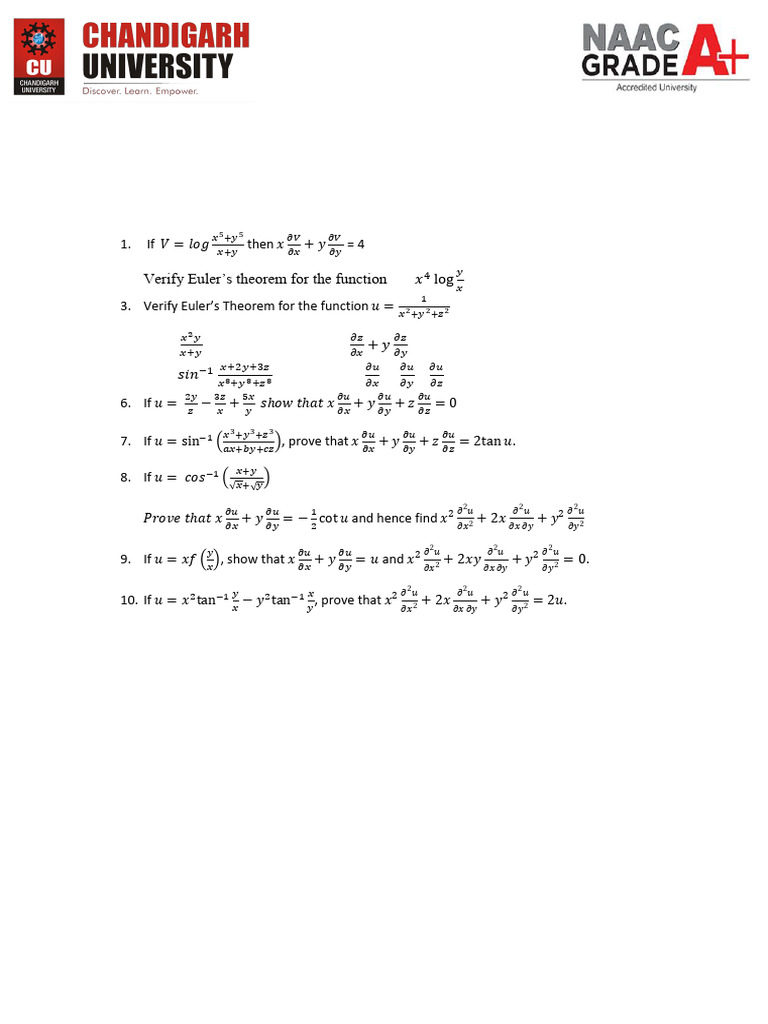 Tutorial Sheet 2 Unit-1 | PDF | Mathematics | Mathematical Analysis