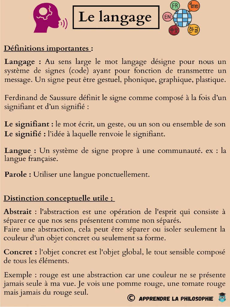 Fiche Le Langage | PDF