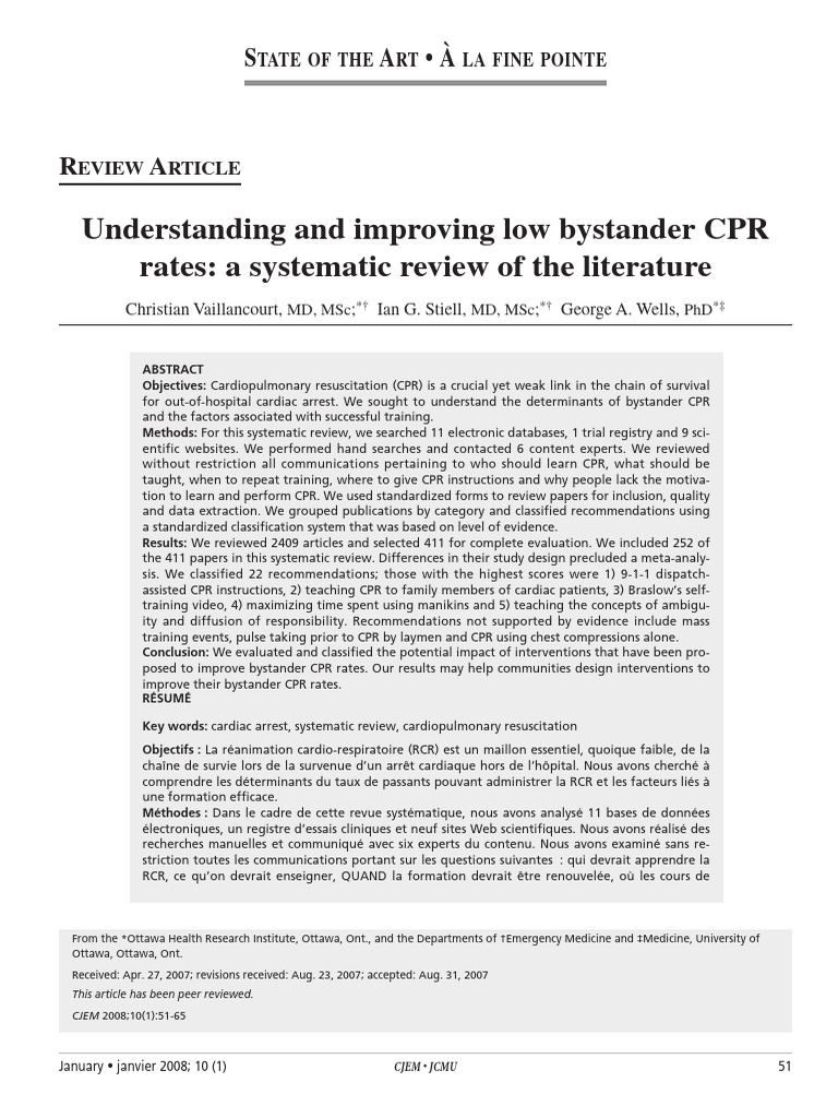 Understanding and Improving Low Bystander CPR Rate | PDF ...