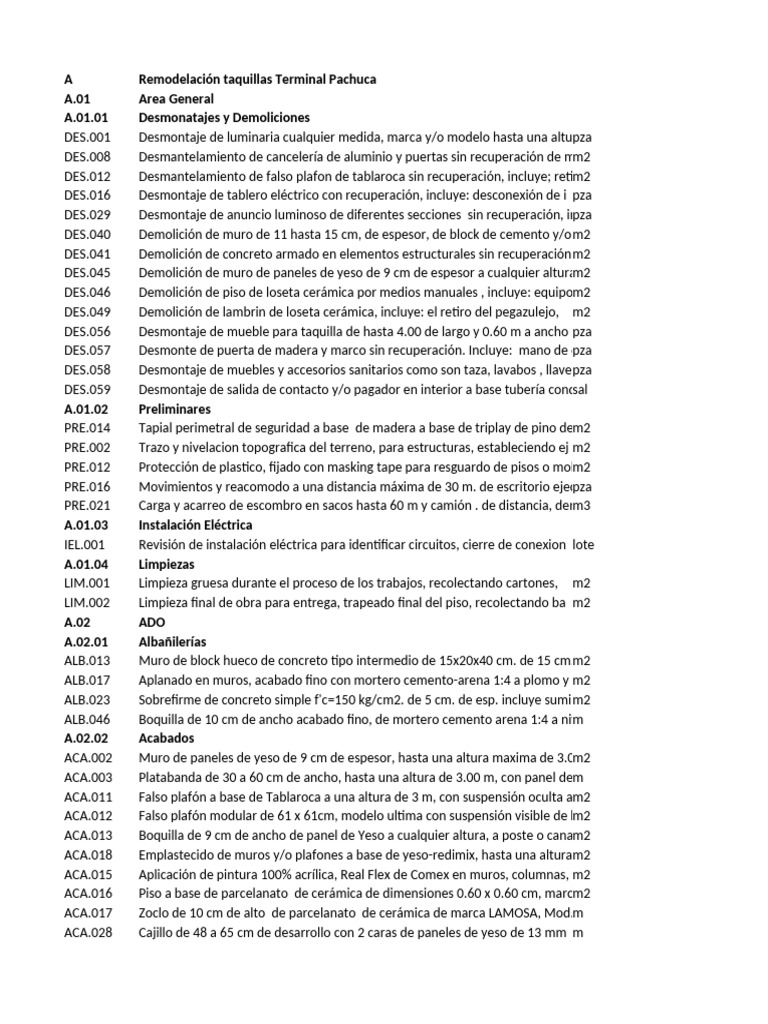 Presupuesto Excel para Opus | PDF | Paneles de yeso | Hormigón