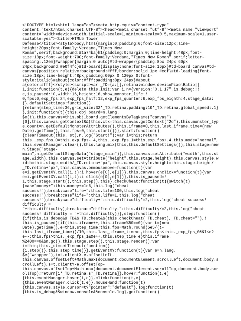 HTML Tower Defence | PDF | Html | Web Standards