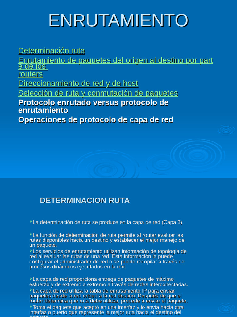 ENRUTAMIENTO | PDF | Enrutador (Computación) | Protocolos de internet