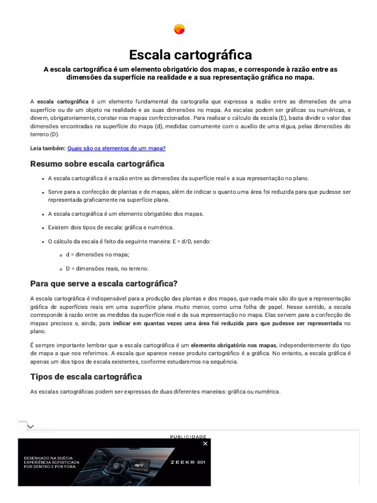 Escala Cartográfica - o Que É, Função, Tipos, Cálculo - Brasil Escola ...