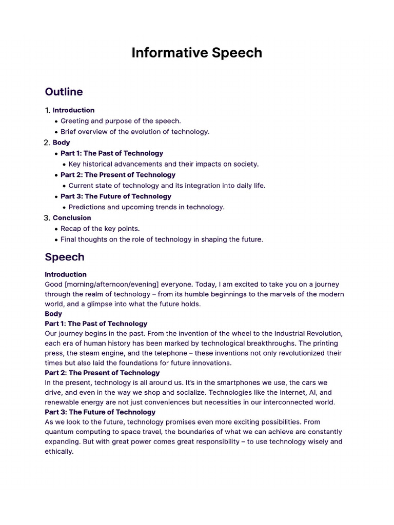 Informative Speech | PDF