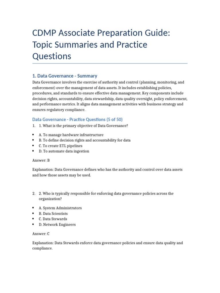 CDMP Associate Complete Guide | PDF