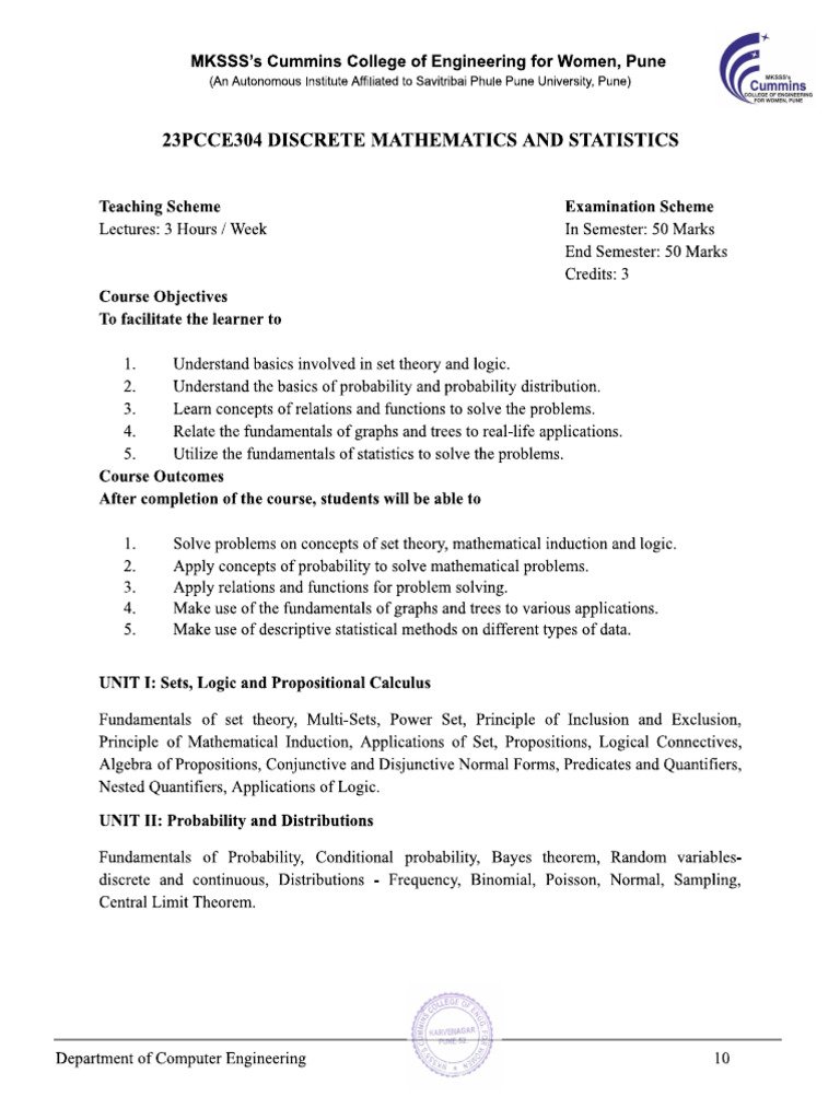 Discrete Mathematics and Statistics | PDF