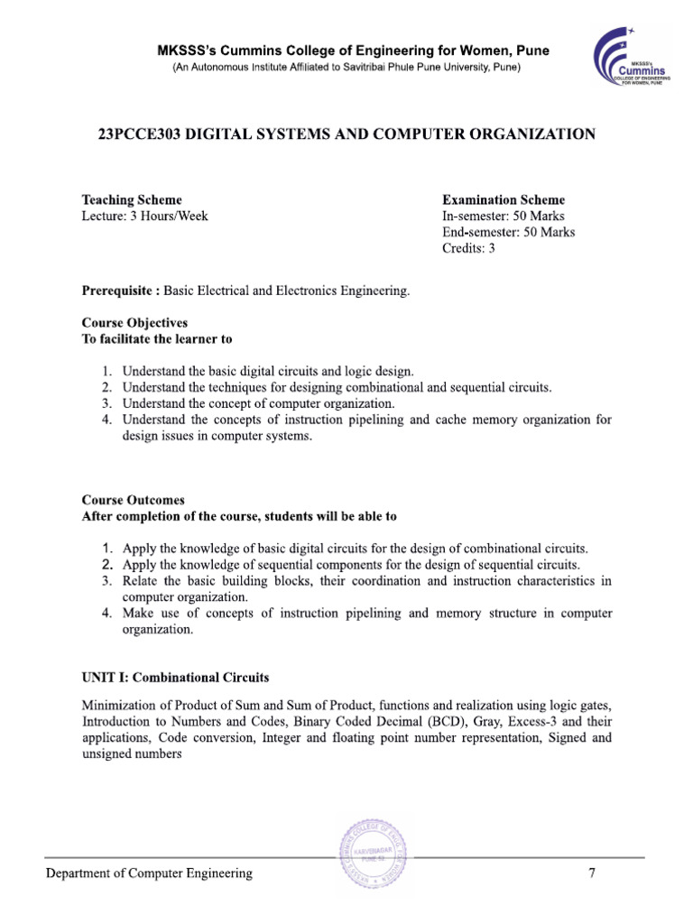 Digital Systems and Computer Organization | PDF
