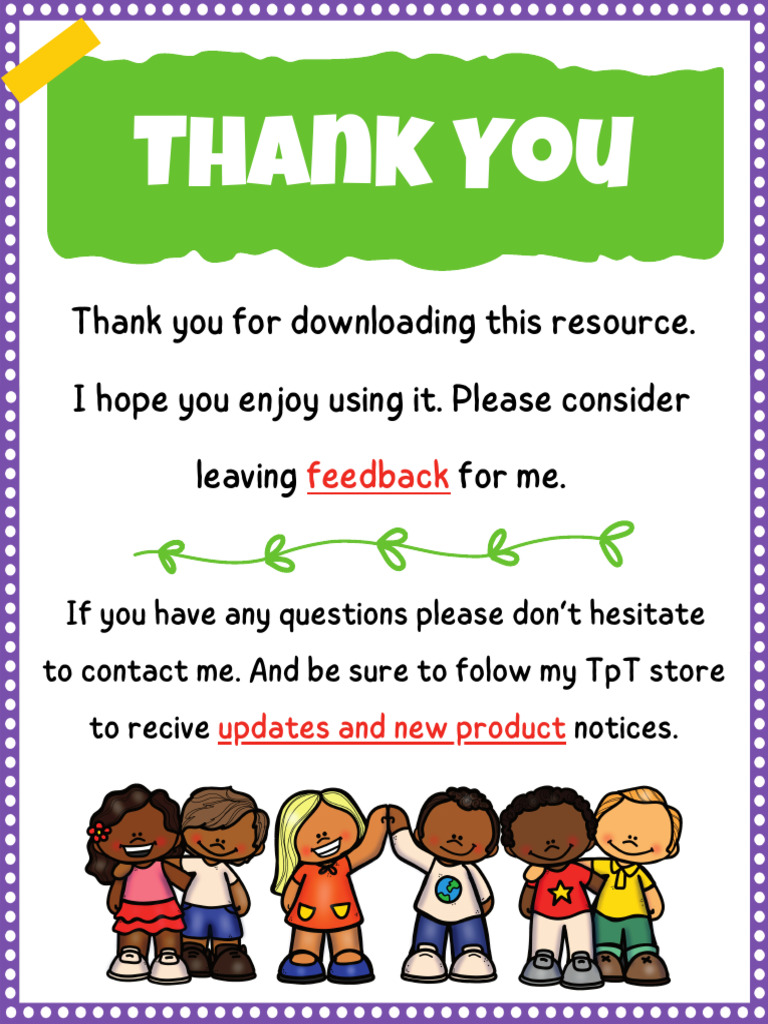 Thank You: Thank You For Downloading This Resource. I Hope You Enjoy ...