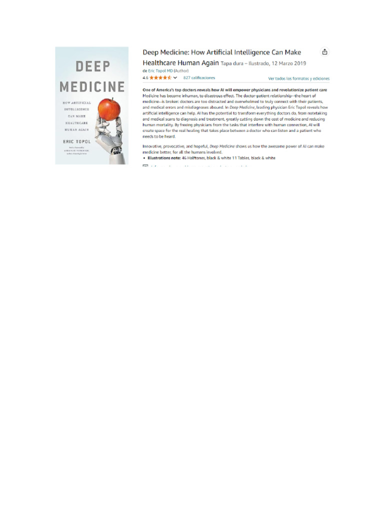 Topol, E. J. (2019) Deep Medicine How Artificial Intelligence Can Make Healthcare Human Again ...