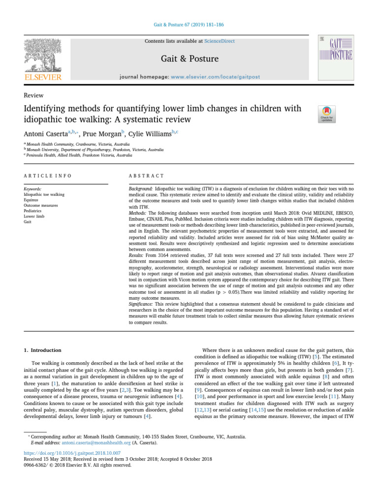 Identifying Methods For Quantifying Lower Limb Changes in Children With ...