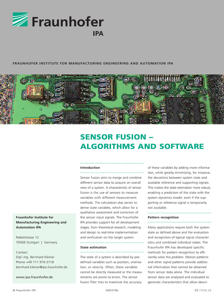 Product Sheet Sensor Fusion | PDF | Pattern Recognition | System