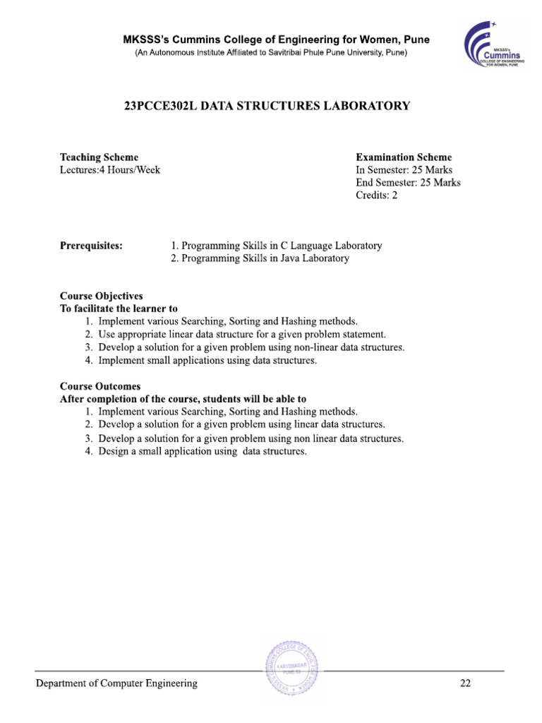 Data Structures Laboratory | PDF