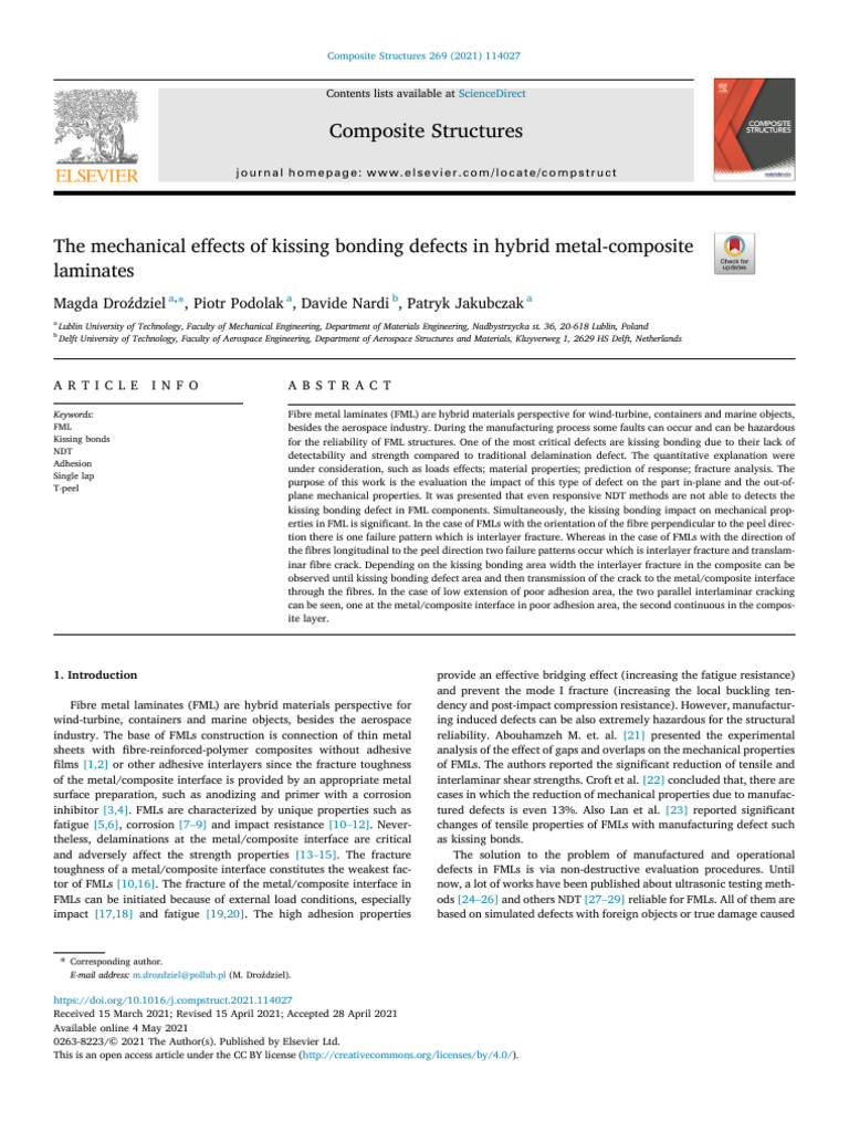 The Mechanical Effects of Kissing Bonding Defects in Hybrid Metal ...