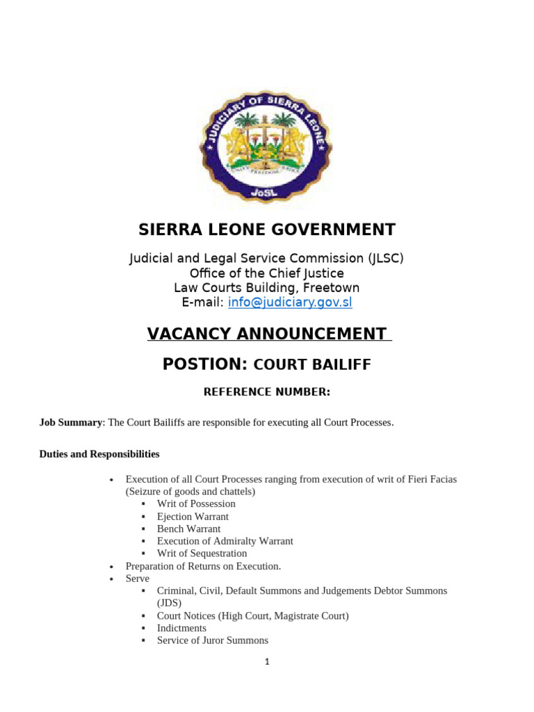 2 Court Bailiff - Amend JD | PDF | Summons | Arrest Warrant