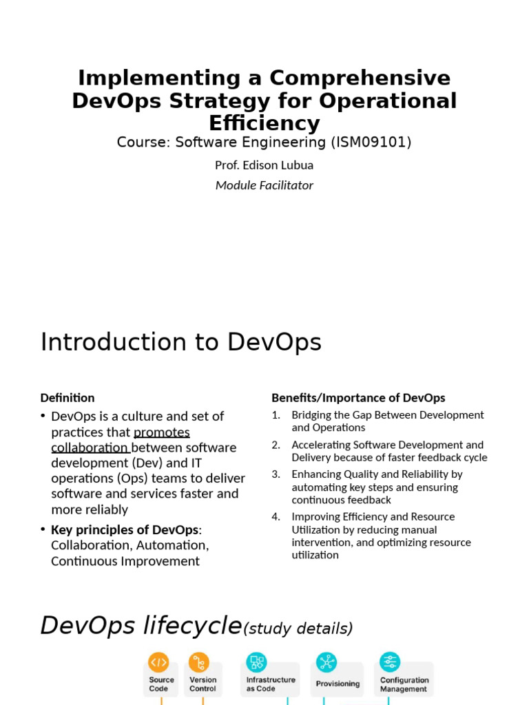 L2 - Implementing A Comprehensive DevOps Strategy For Operational ...