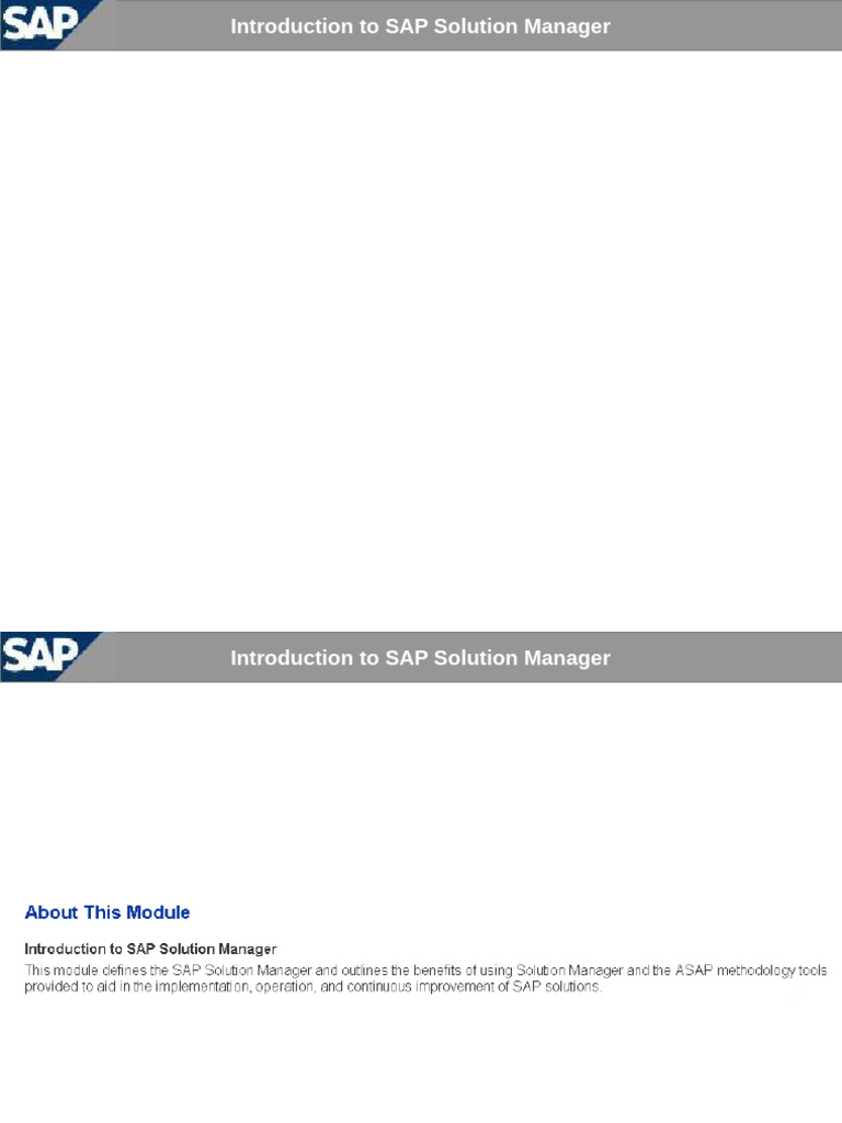 Solution Manager - Introduccion | PDF