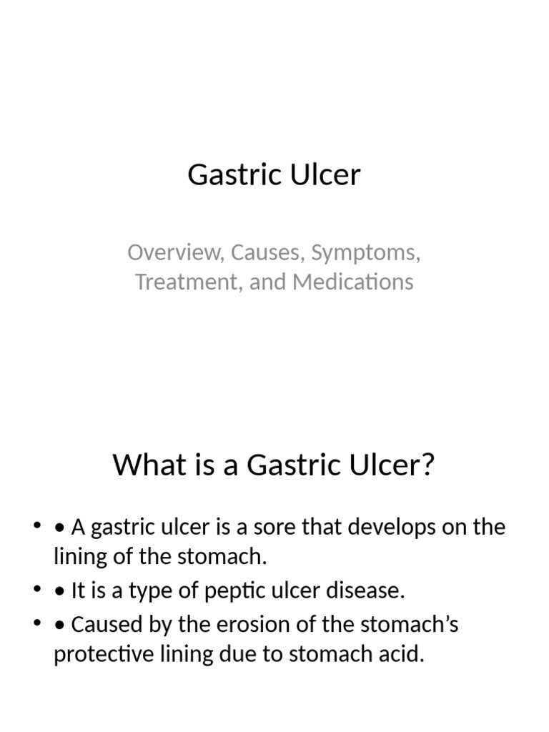 Gastric Ulcer Presentation | PDF
