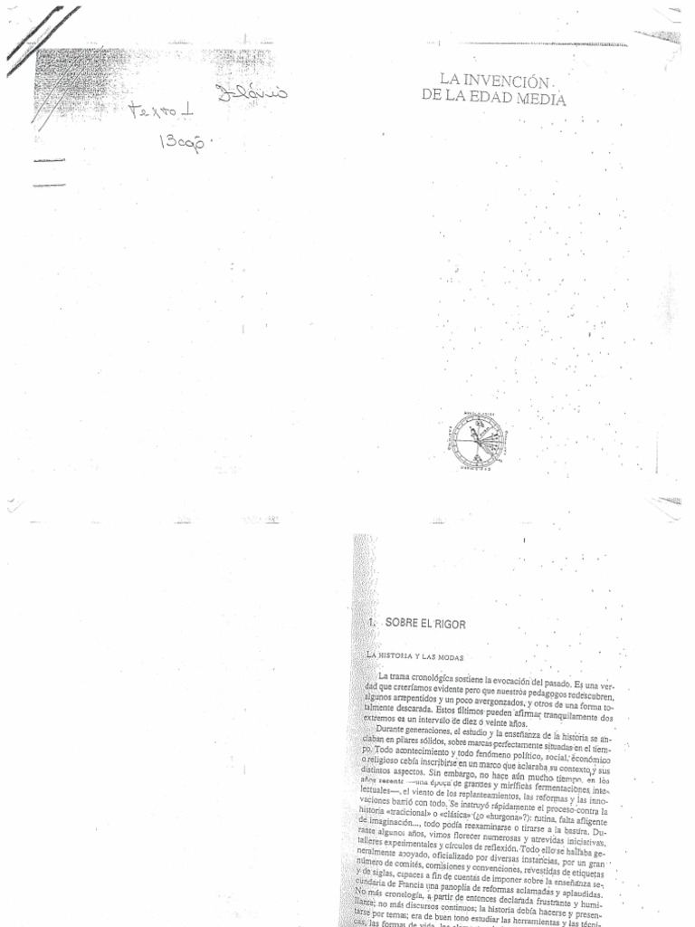 HEERS, J. La Invencion de La Edad Media. | PDF