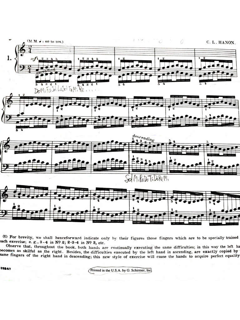 Hanon 1&2 | PDF