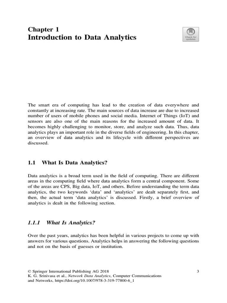 Introduction To Data Analytics | PDF | Analytics | Data Analysis