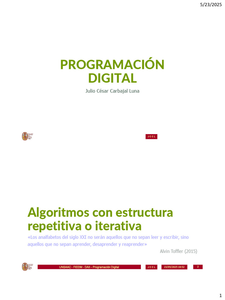 Programaciónl-ESTRUCTURA REPETITIVA | PDF | Algoritmos | Programación de computadoras