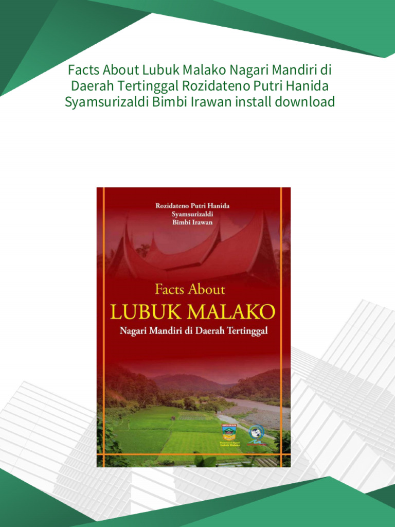 Facts About Lubuk Malako Nagari Mandiri Di Daerah Tertinggal Rozidateno Putri Hanida ...