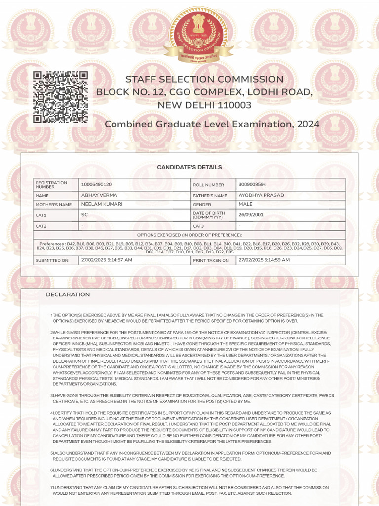CGL Post Preference | PDF