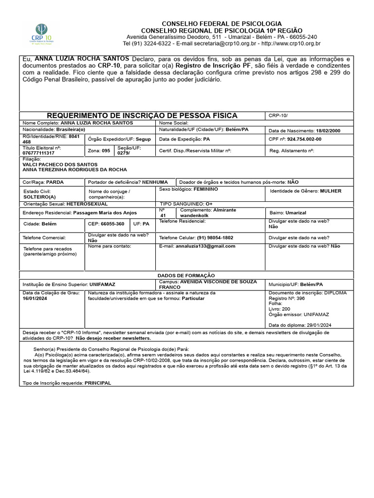 Termo de Aceite Com Formul Rio de Inscri o Padr o | PDF