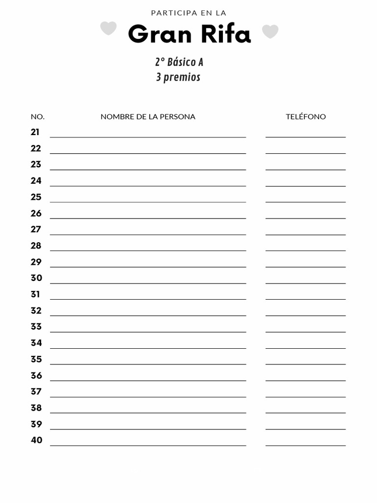 Rifa 2° Básico A: Participa y Gana | PDF