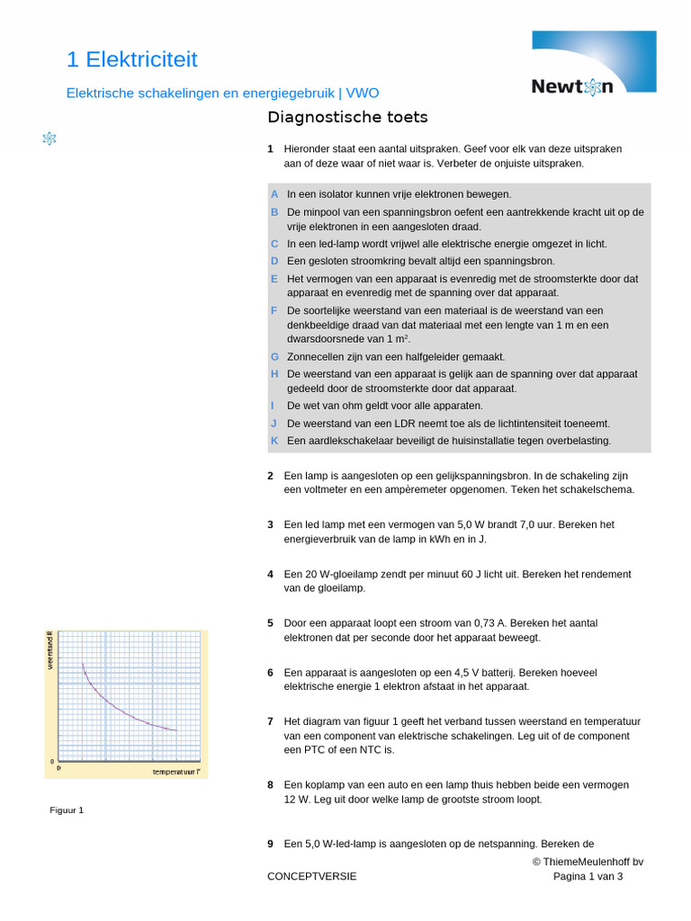 Newton - 4 - 4V - 01 Diagnostische Toets | PDF