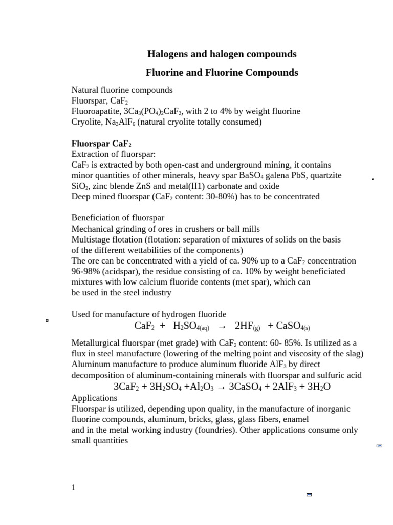 Fluorine Compounds and Their Applications | PDF | Fluorine | Aluminium