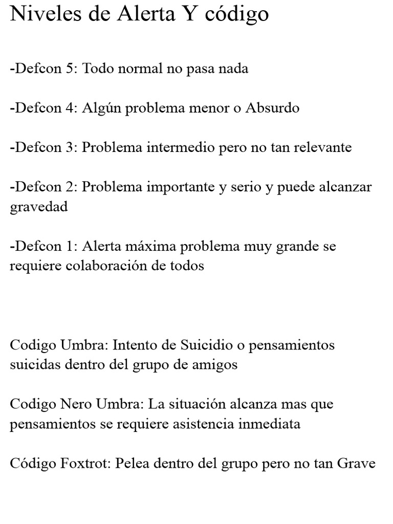 Niveles de Alerta Y Código _ Viper Zero | PDF