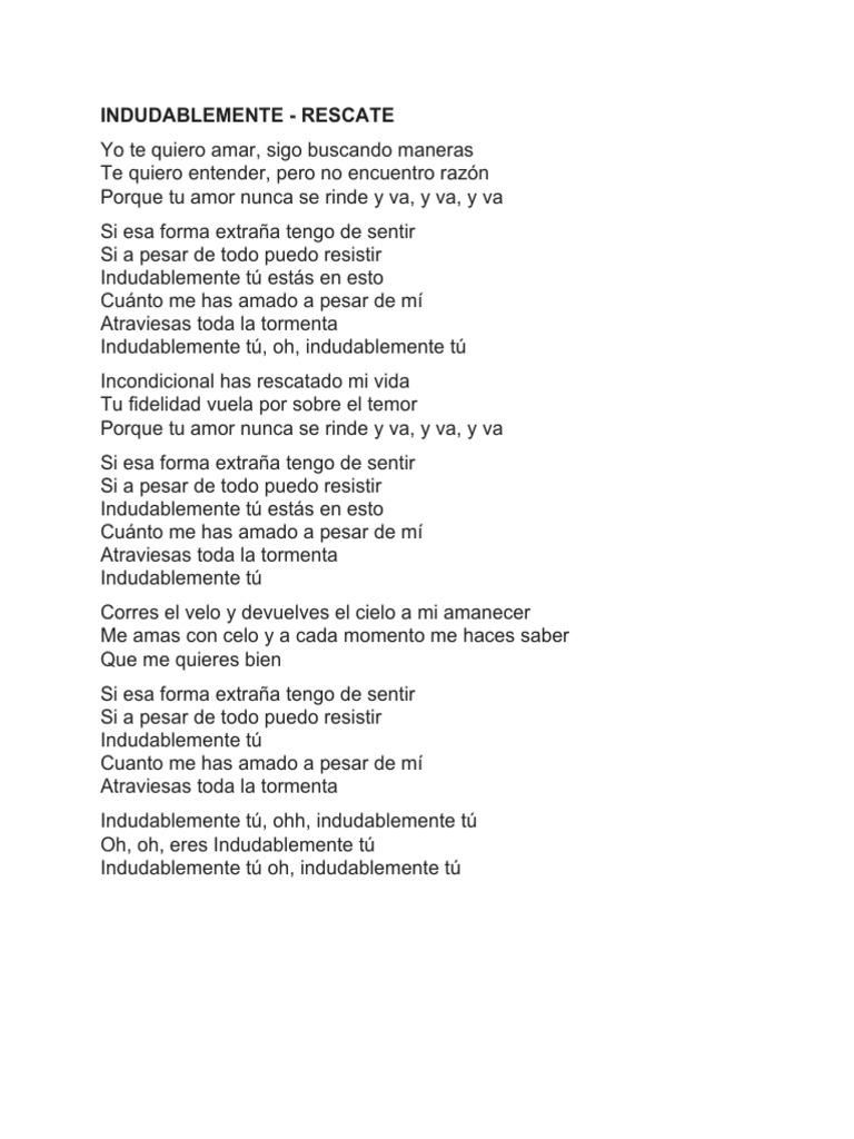Indudablemente Letra | PDF