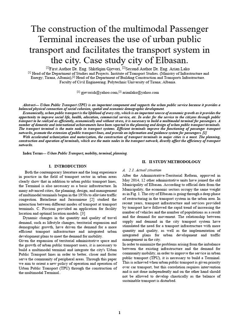 The Construction of The Multimodal Passenger Terminal Increases The Use ...