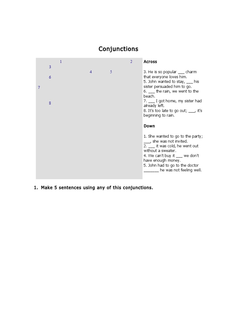 Conjunctions | PDF | Self-Improvement