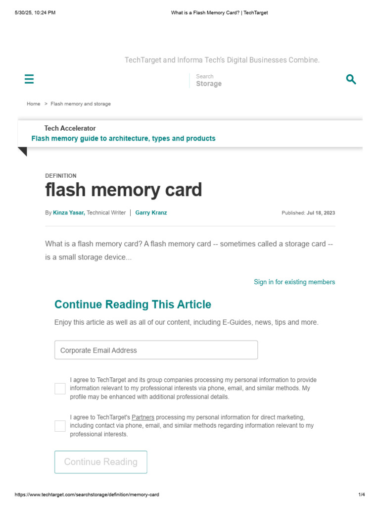 What is a Flash Memory Card_ _ TechTarget | PDF | Solid State Drive ...