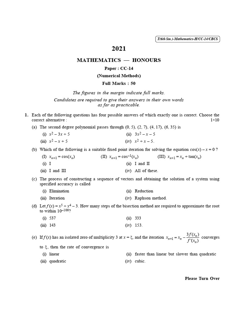 Cc14 Theory Previous Year | PDF | System Of Linear Equations ...
