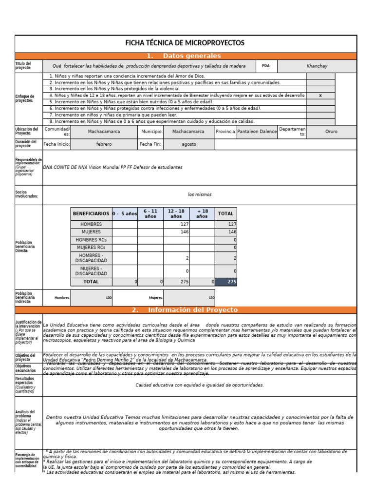 Ficha de Microproyecto de laboratorio | PDF | Laboratorios