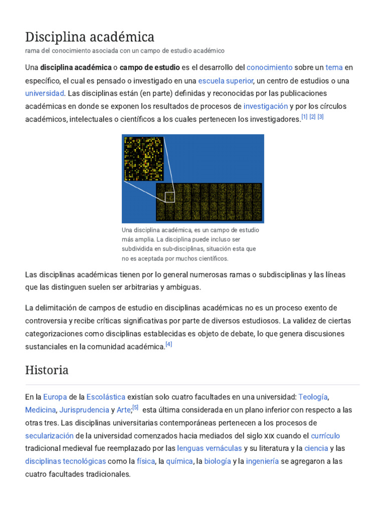 Disciplina Académica - Wikipedia, La Enciclopedia Libre | PDF | Science