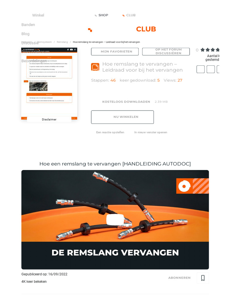 Hoe Remslang Te Vervangen - Leidraad Voor Bij Het Vervangen | PDF