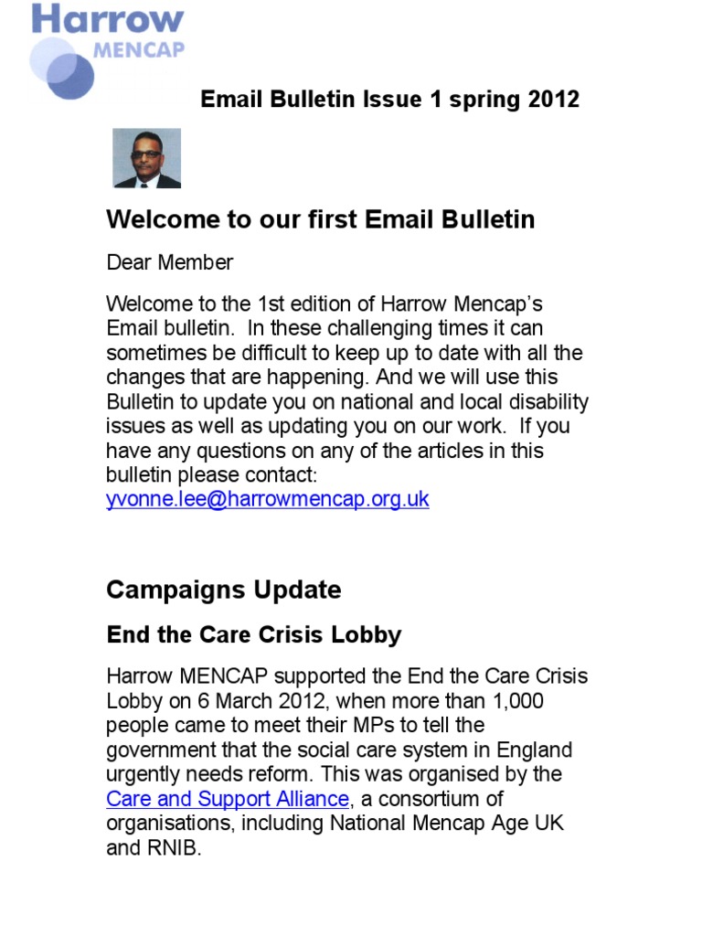 Harrow Mencap Email Bulletin Issue 1 Spring 2012 | PDF | Caregiver ...