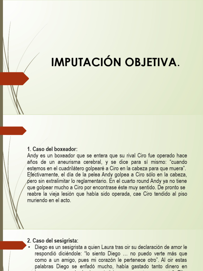 IMPUTACIÓN OBJETIVA | PDF | Causalidad (Ley)