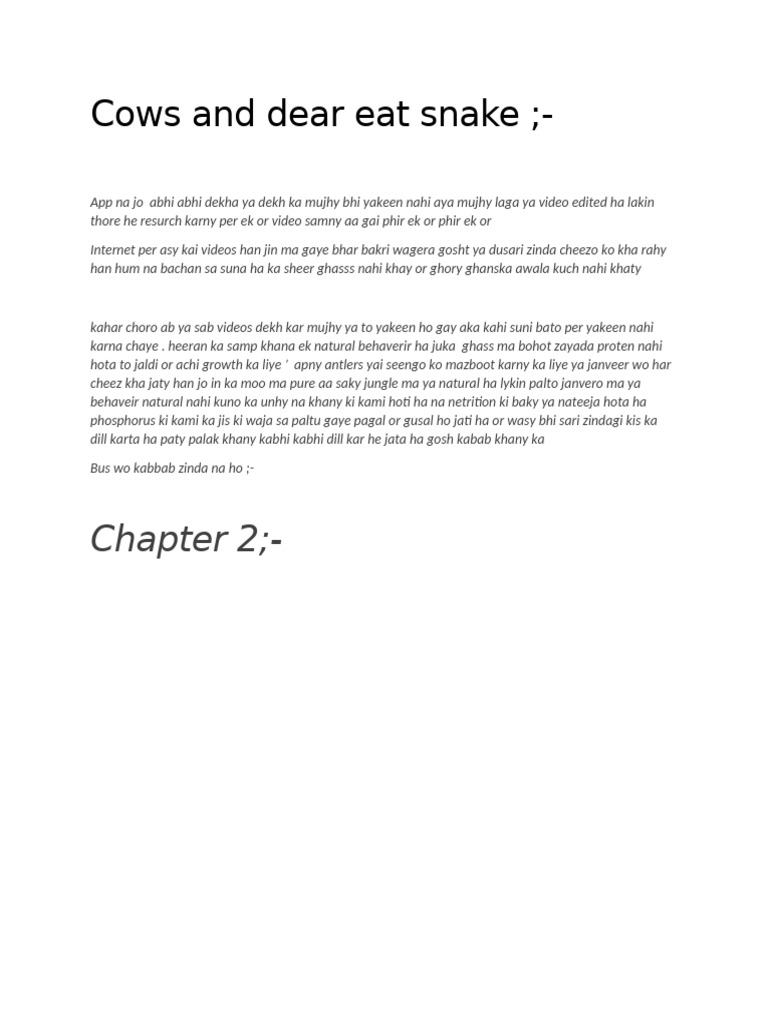 Cow Eating Snakes | PDF