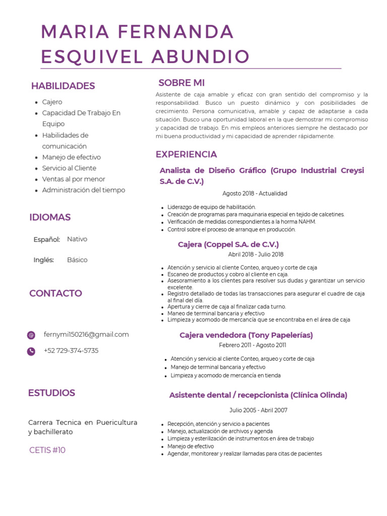 CV Maria Fernanda Esquivel Abundio | PDF