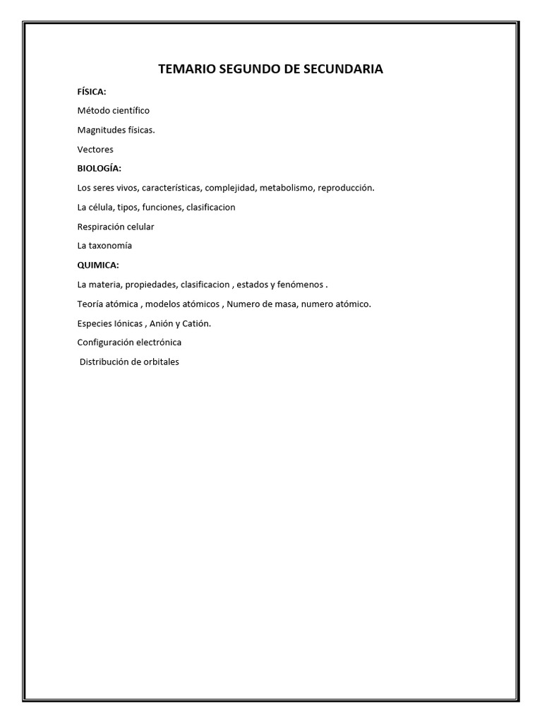 Temario 2 de Sec.-2025 | PDF