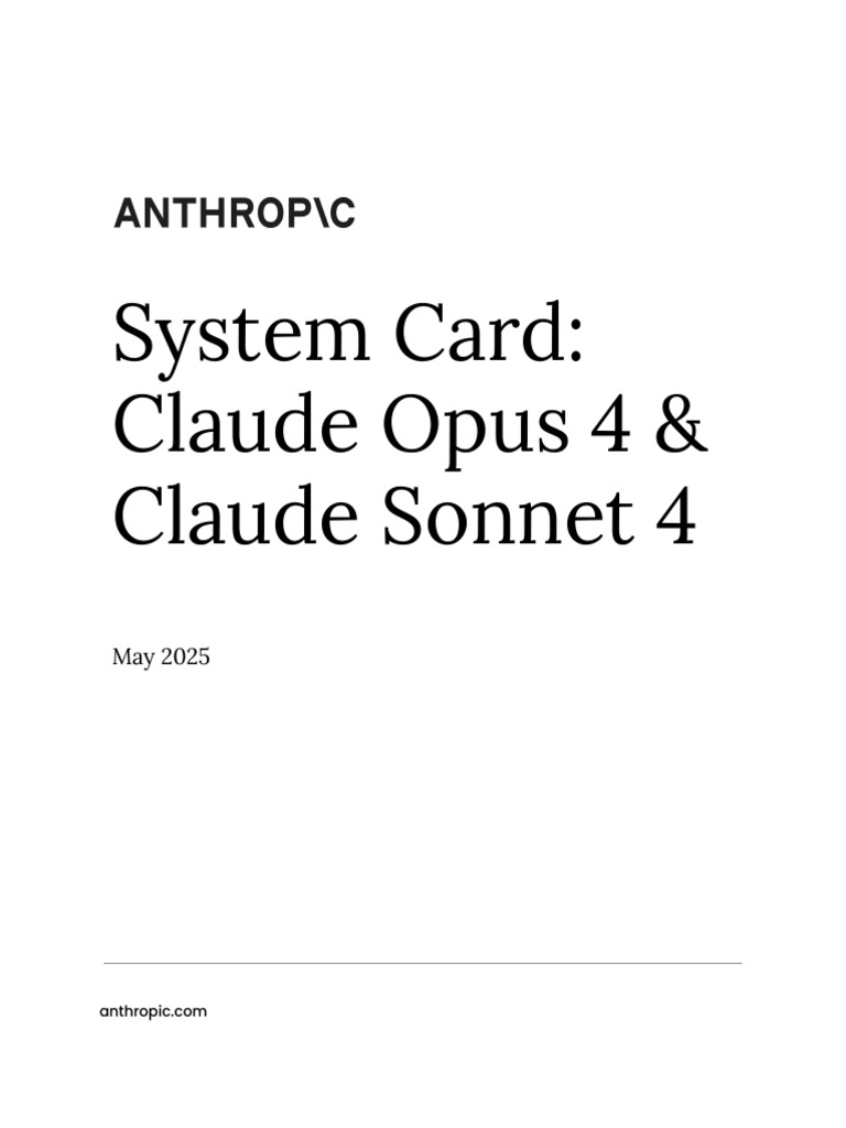 Claude 4 System Card | PDF