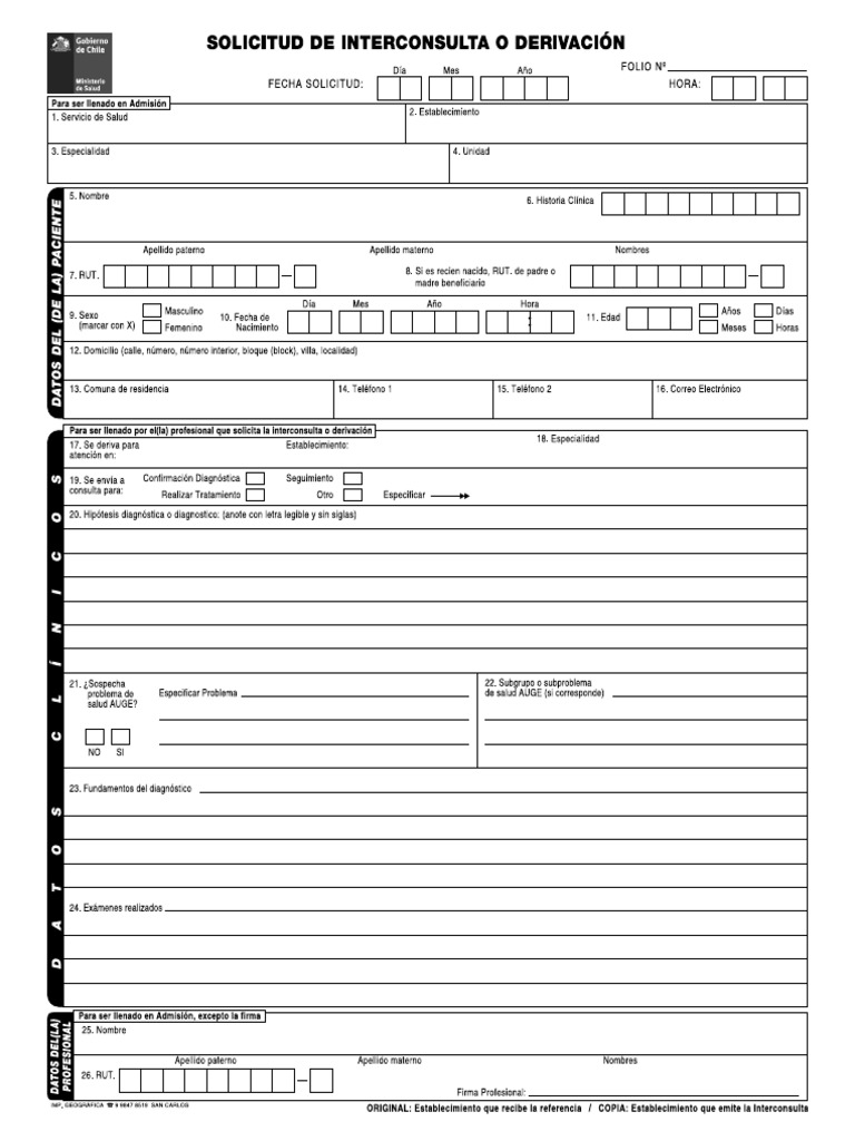 Solicitud Interconsulta o Derivacion | PDF